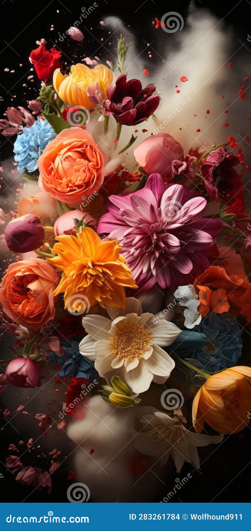 Explosion of Colors, Epic Flowers.. AI Generated Stock Illustration ...
