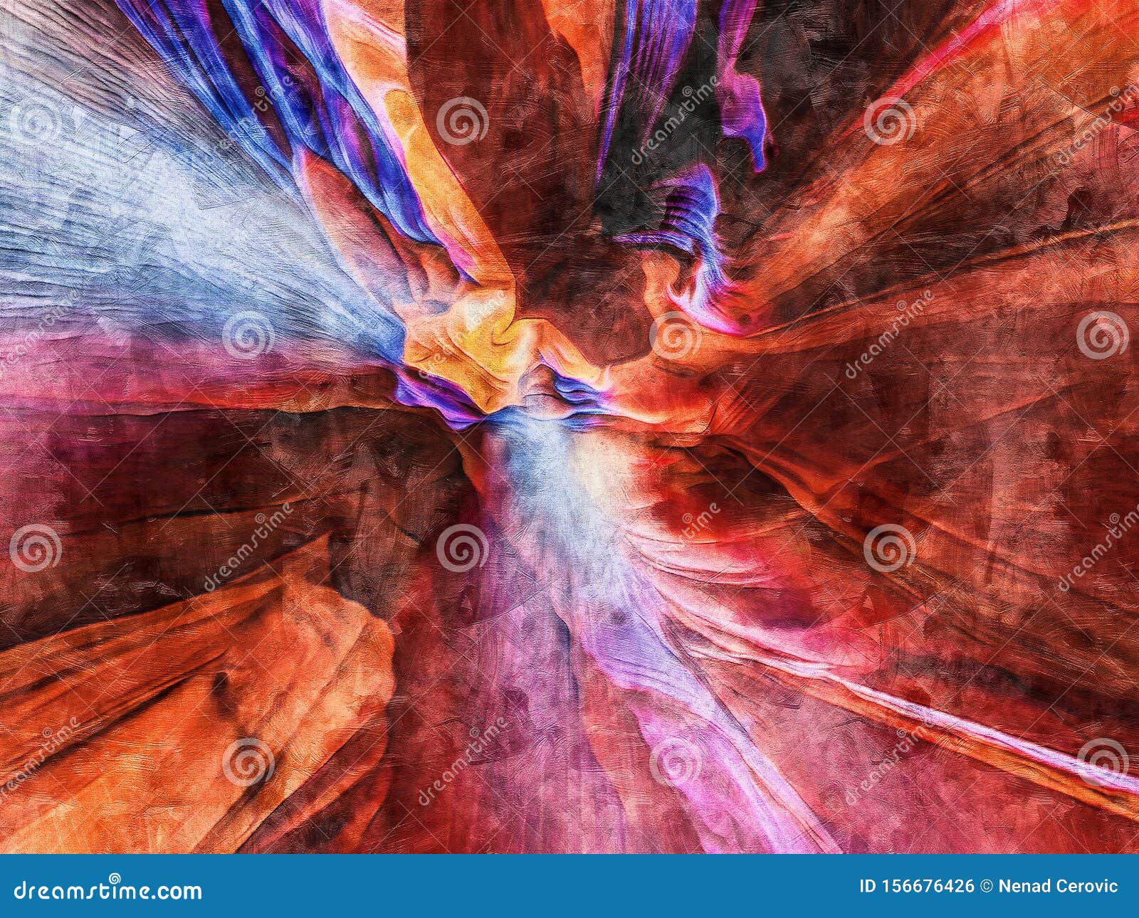 Explosion of Colors Painting on Canvas Stock Photo - Image of canvas ...