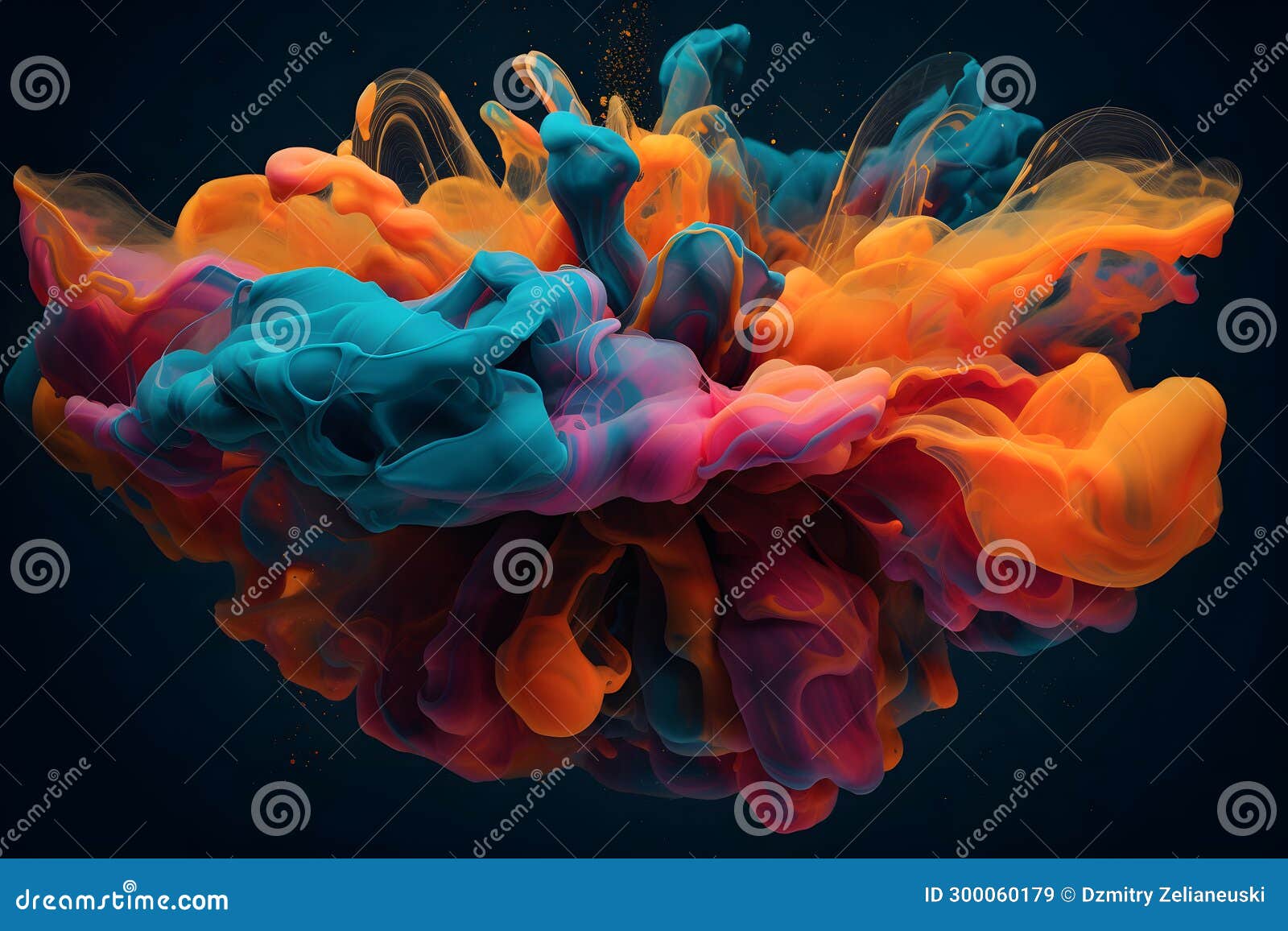 An Explosion of Colors in Space. Generative AI Stock Illustration ...
