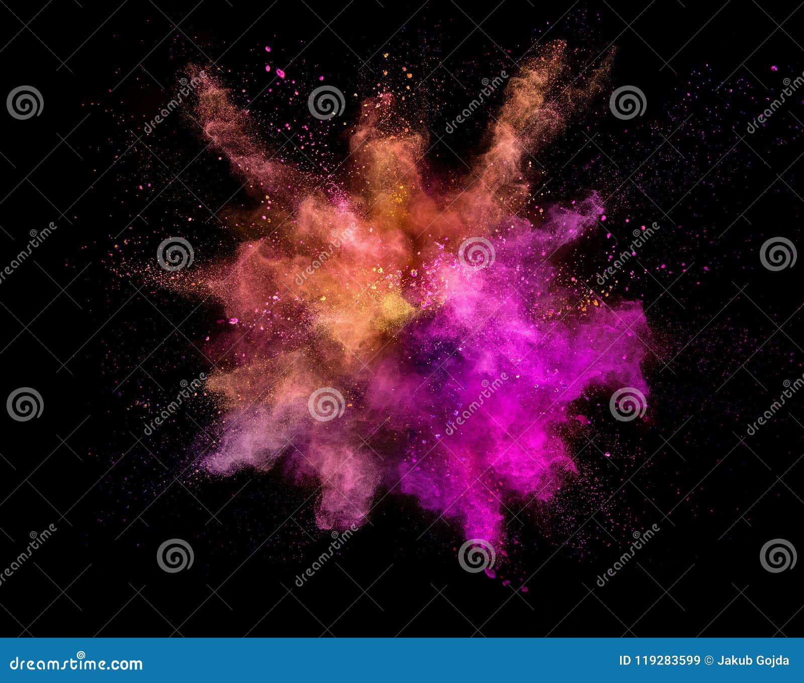 Explosion of Coloured Powder Stock Image - Image of black, blue: 119283599