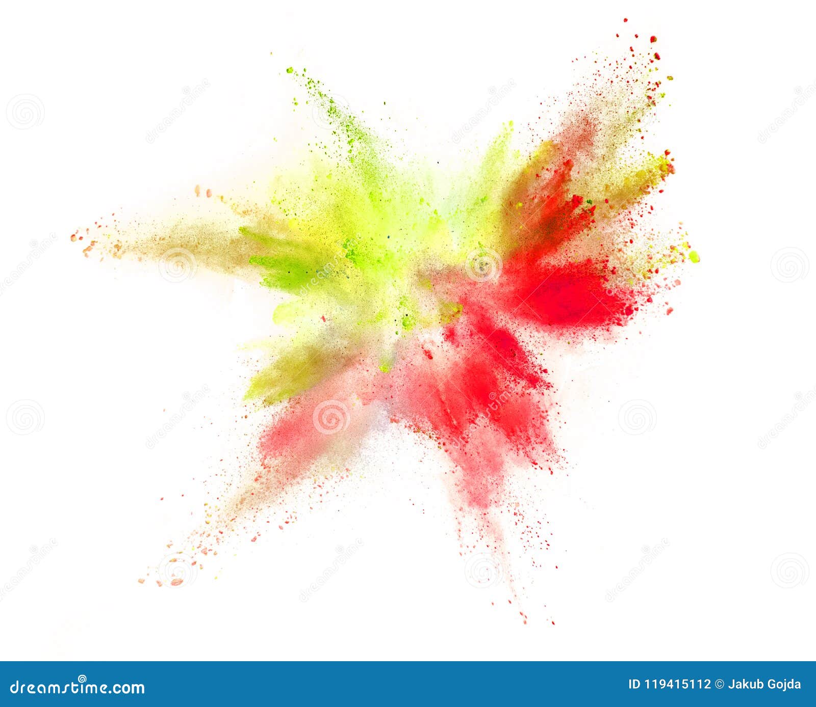 Explosion of Coloured Powder on White Background Stock Photo - Image of ...