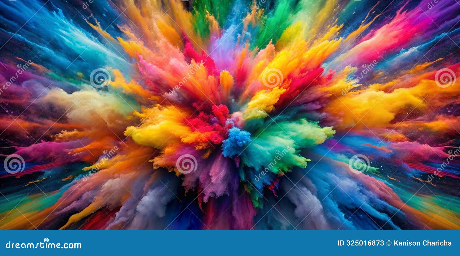 Explosion of Colours in a Whirlwind of Colour Creative AI Stock ...