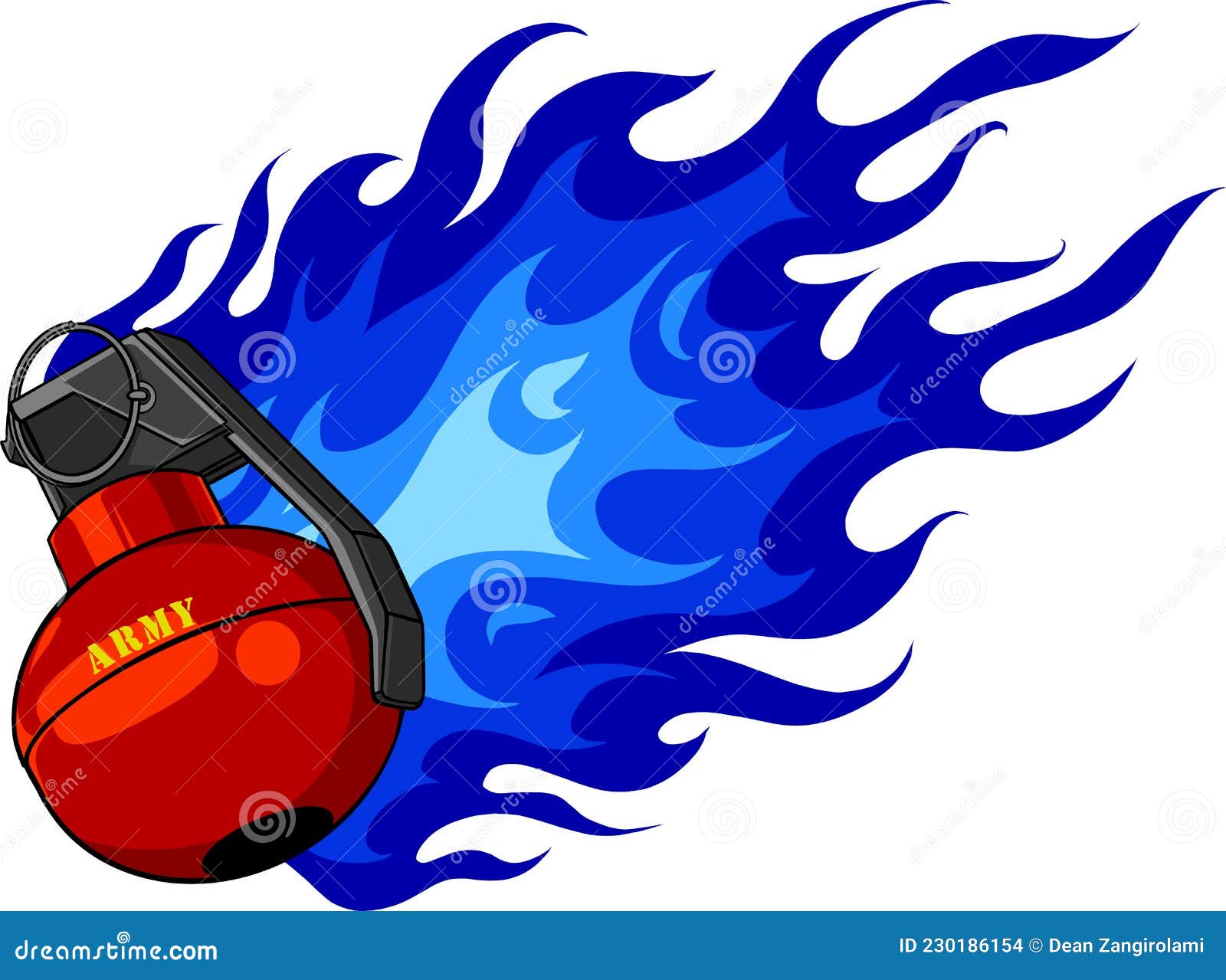Explosion of a Combat Grenade. Flat Vector Illustration Isolated on ...