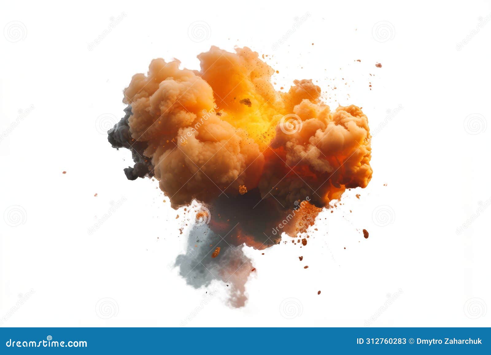 Explosion with a Combination of Smoke and Fire Elements, Creating a Dramatic and Realistic ...