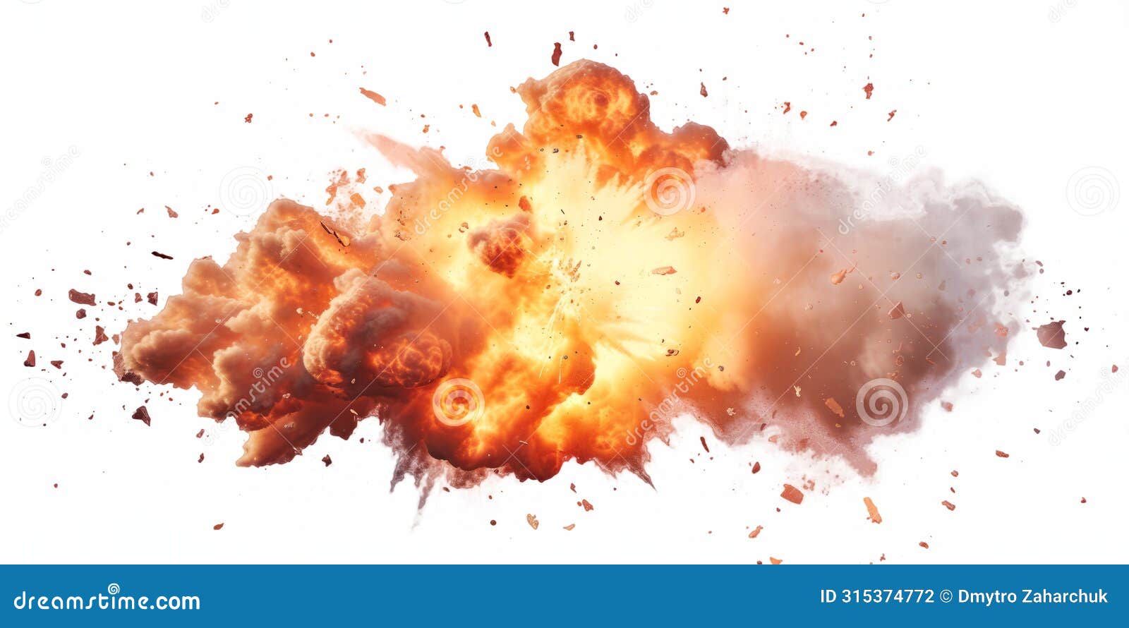 Explosion with a Combination of Smoke and Fire Elements, Creating a Dramatic and Realistic ...