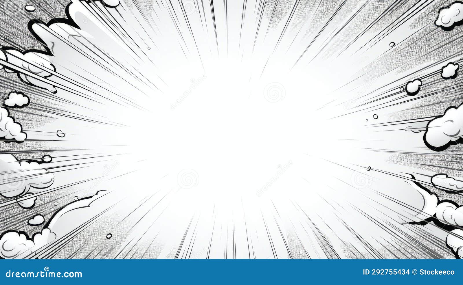 Explosion Comic Background: Black and White Image with Strong Facial ...