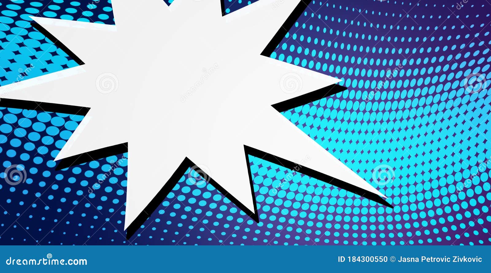 Explosion Comics Bubble on Blue Background Stock Illustration ...