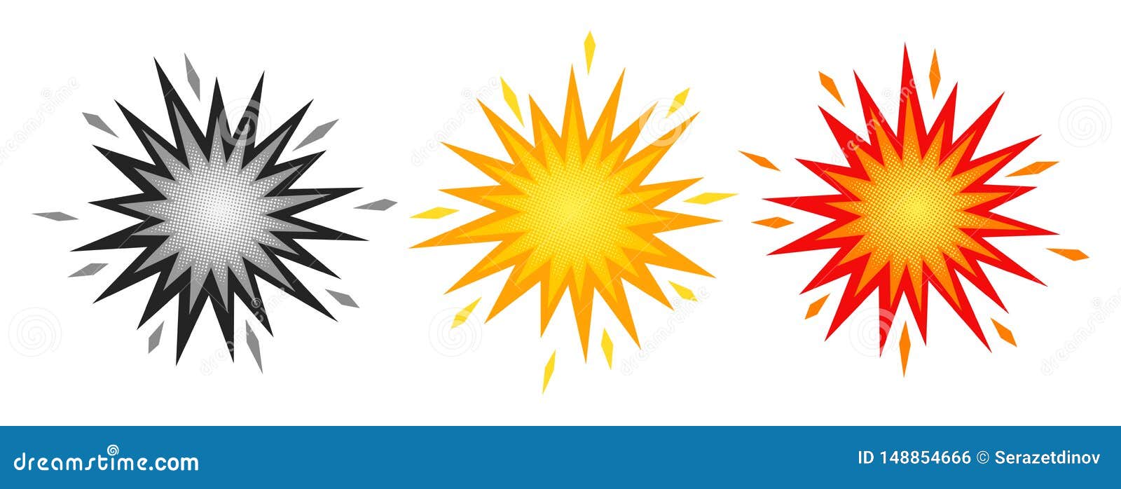 Explosion in comics style stock vector. Illustration of comic - 148854666