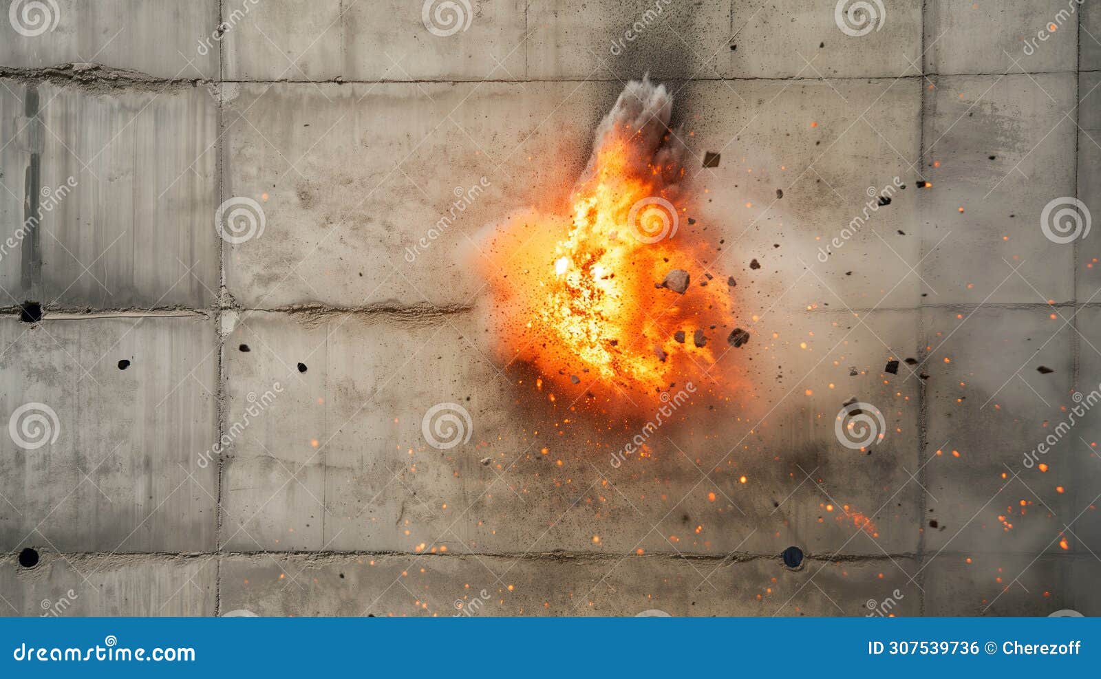 Explosion in a Concrete Wall Stock Photo - Image of grunge, collapse ...
