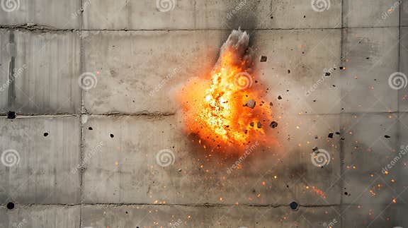 Explosion in a Concrete Wall Stock Photo - Image of grunge, collapse ...