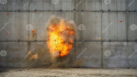 Explosion in a Concrete Wall Stock Image - Image of construction, stone ...