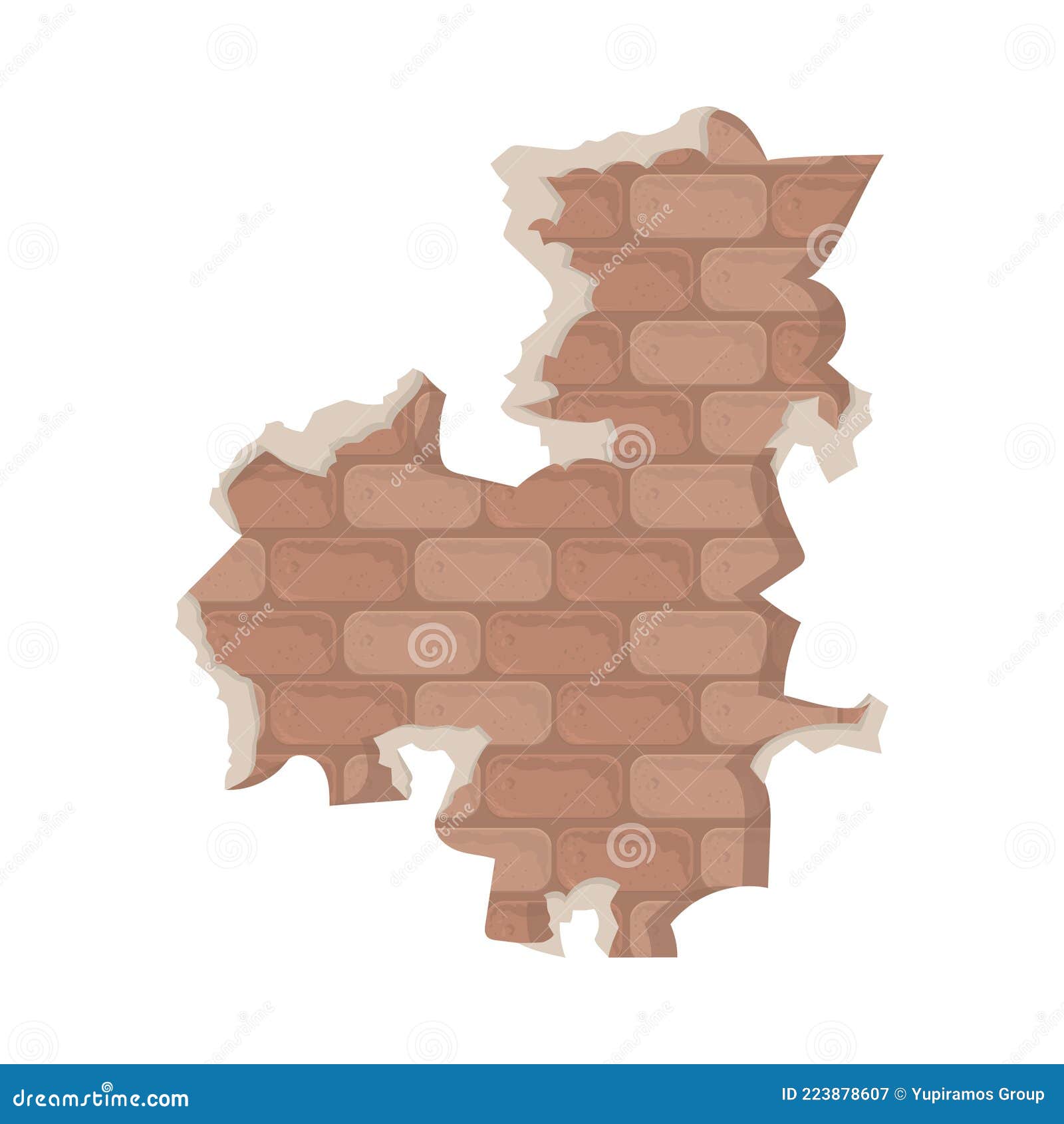 Explosion Cracked Brick Wall Stock Vector - Illustration of texture ...
