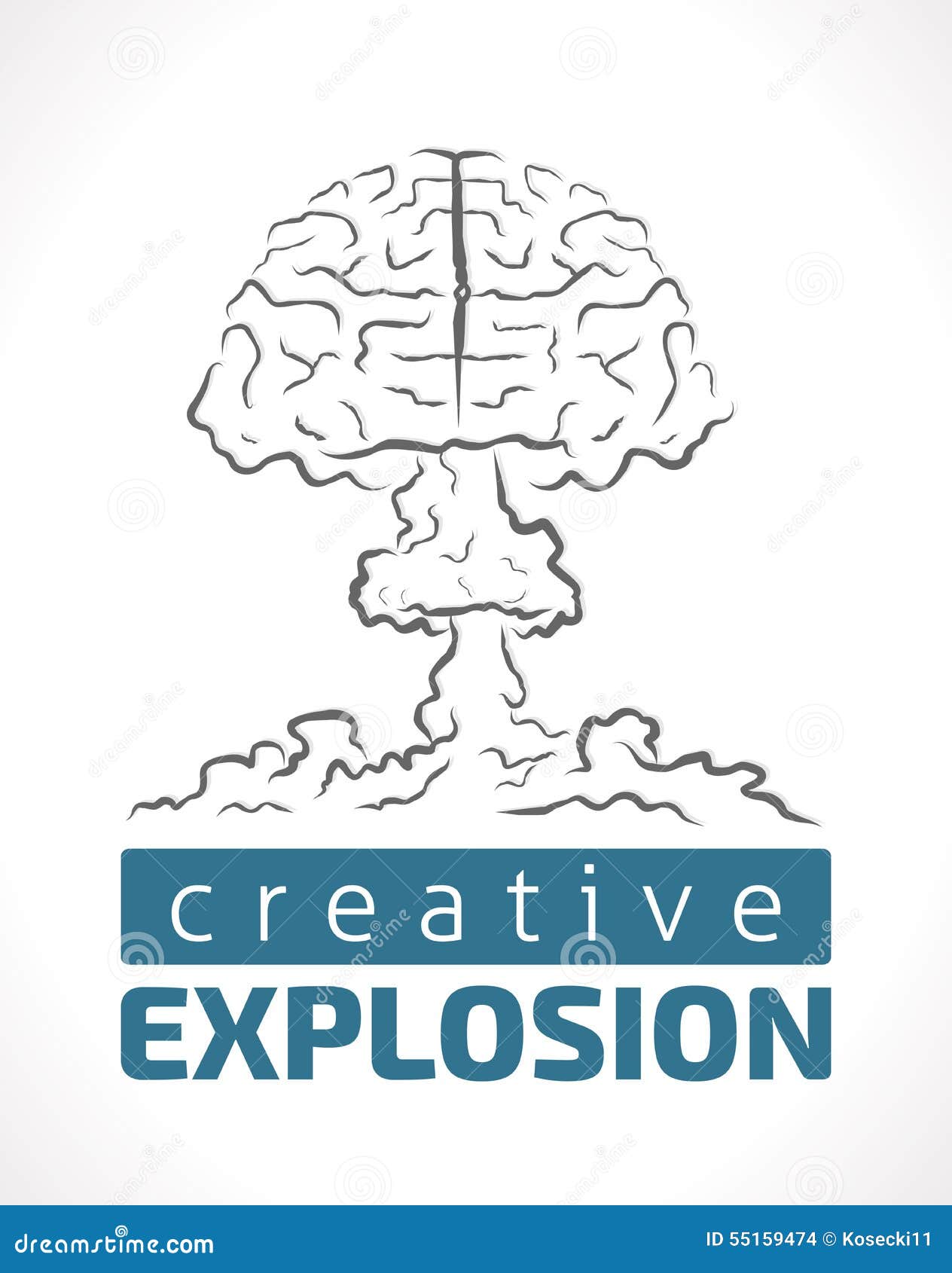 Explosion of Creativity - Human Brain As Nuclear Explosion Stock Vector ...