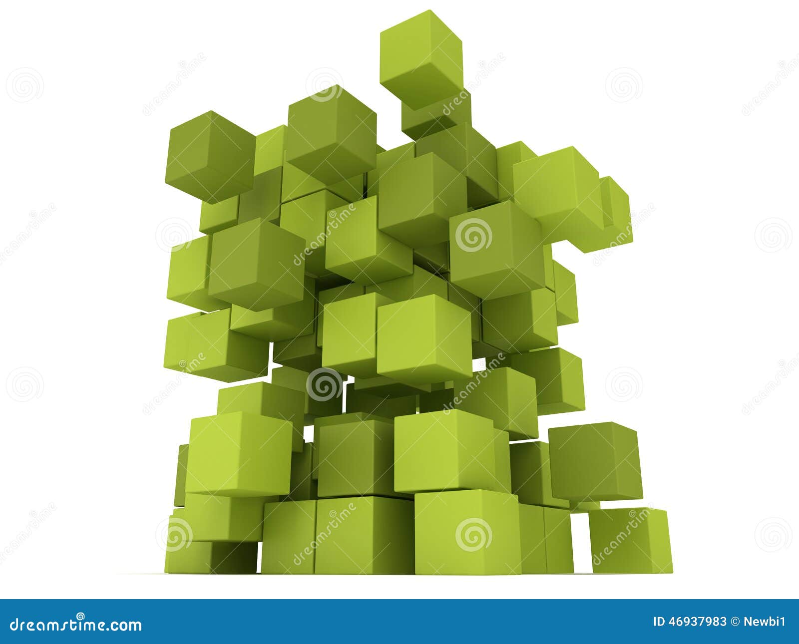 Explosion Cubes Block. Assembling Concept. Stock Illustration ...