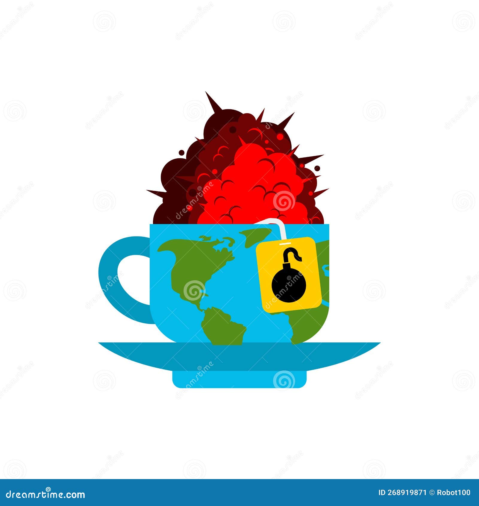 Explosion in Cup of Coffee. Nuclear Explosion in a Mug Stock ...