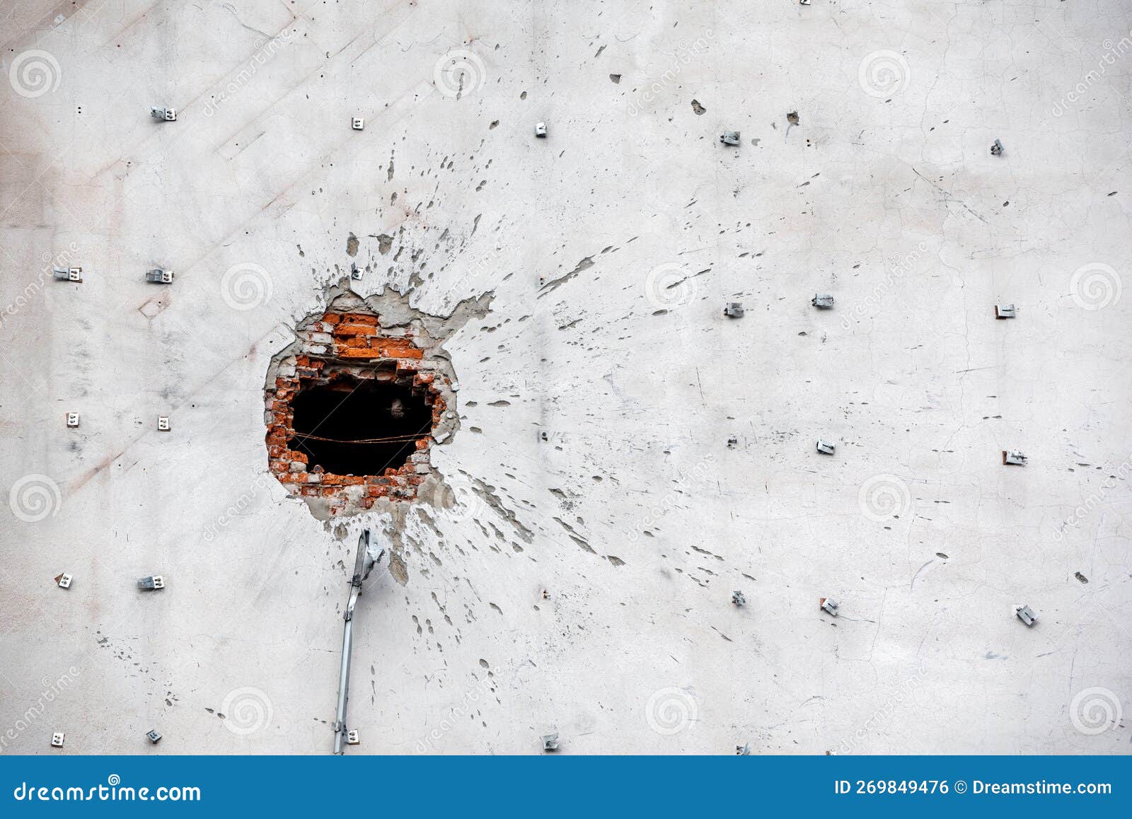 Explosion Damaged Wall of the House of the War in Ukraine Stock Photo ...