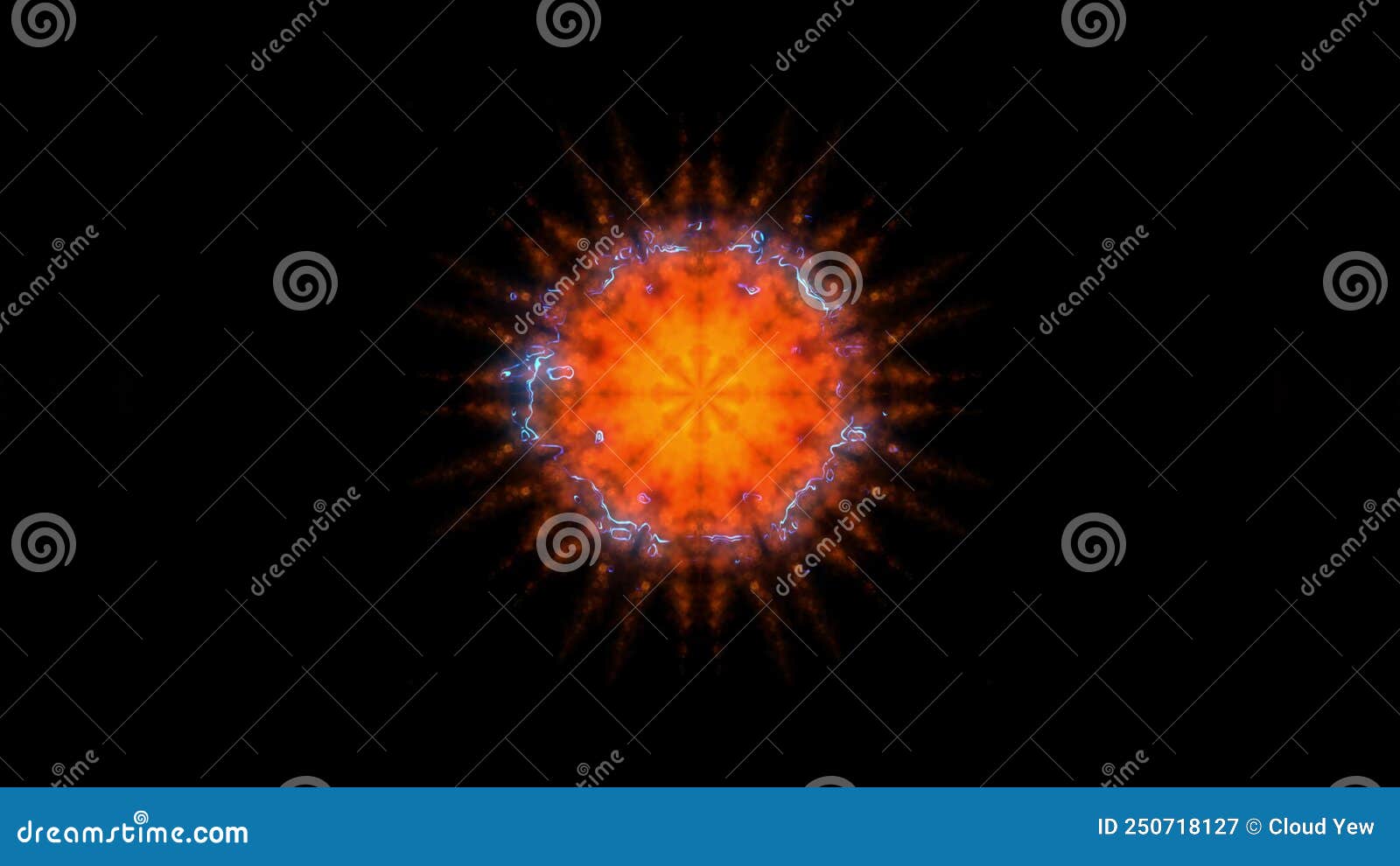 Explosion of Dark Fire Flame with Blue Electric Stock Video - Video of ...