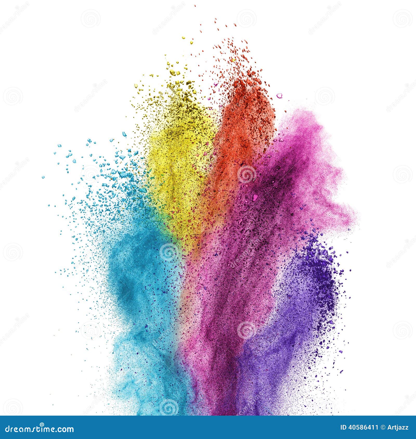 Explosion De Poudre De Couleur D'isolement Sur Le Blanc Image stock ...
