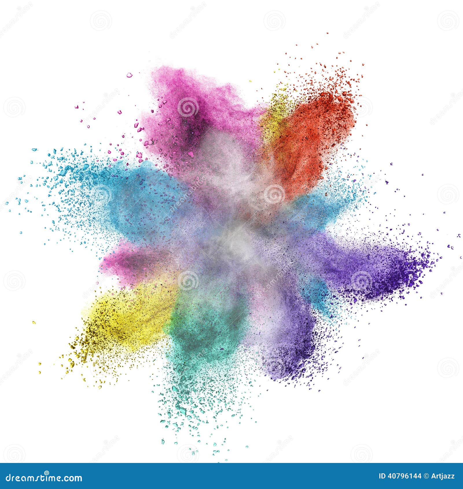 Explosion De Poudre De Couleur D'isolement Sur Le Blanc Photo stock ...