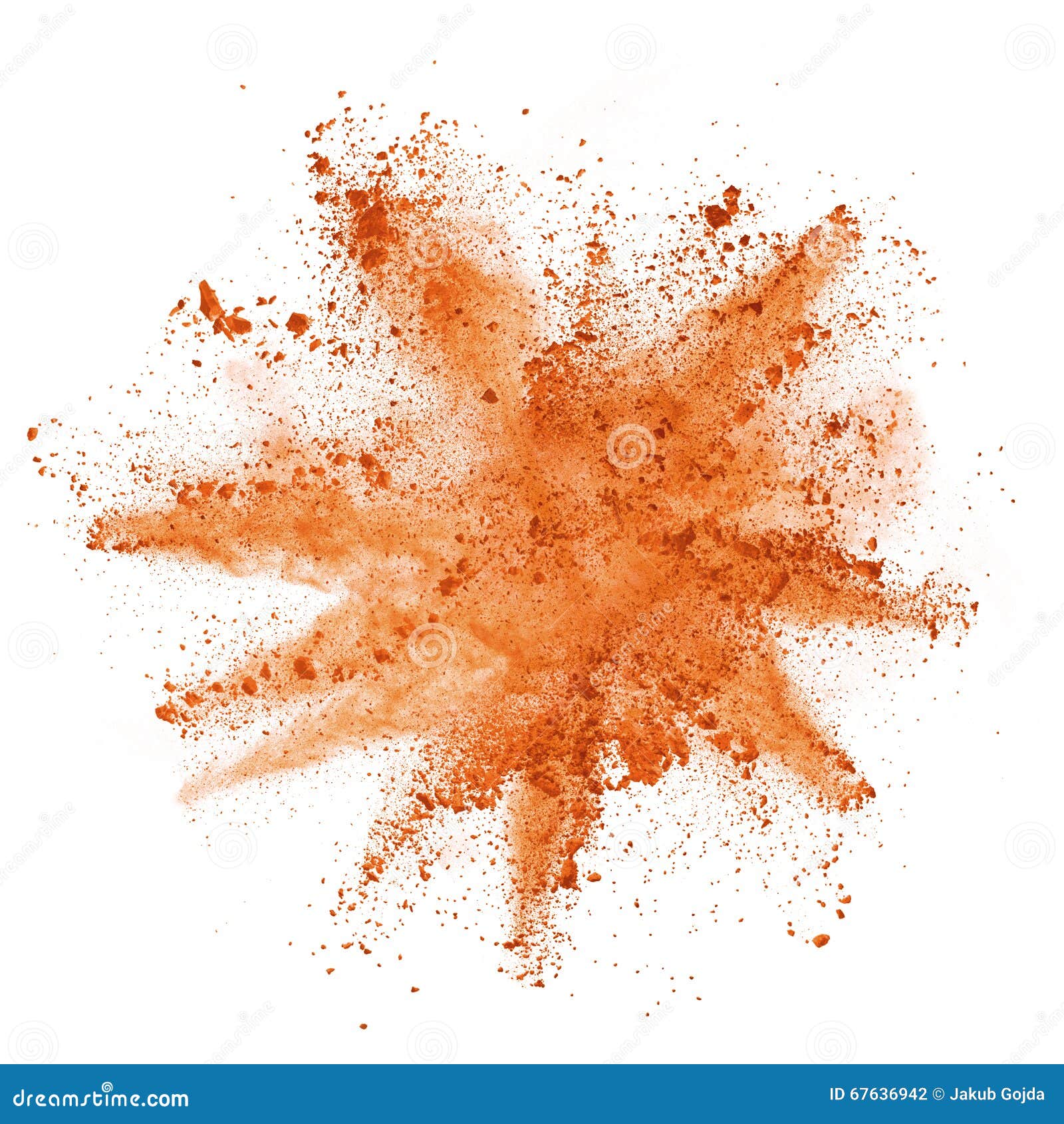 Explosion De Poudre Orange Sur Le Fond Blanc Illustration Stock ...