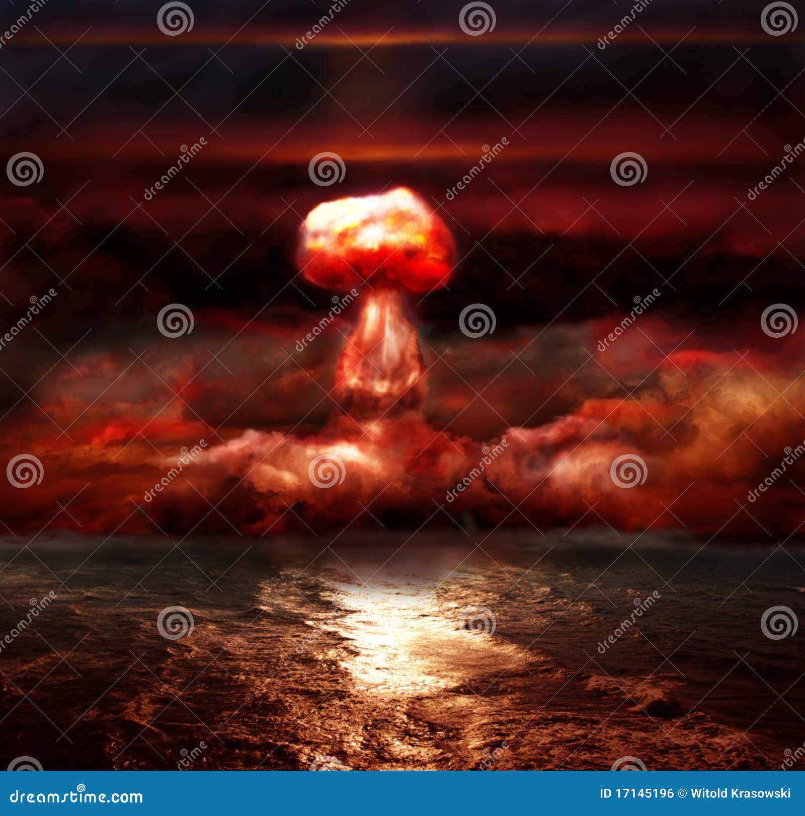 Explosion der Atombombe stockfoto. Bild von wasserstoff - 17145196