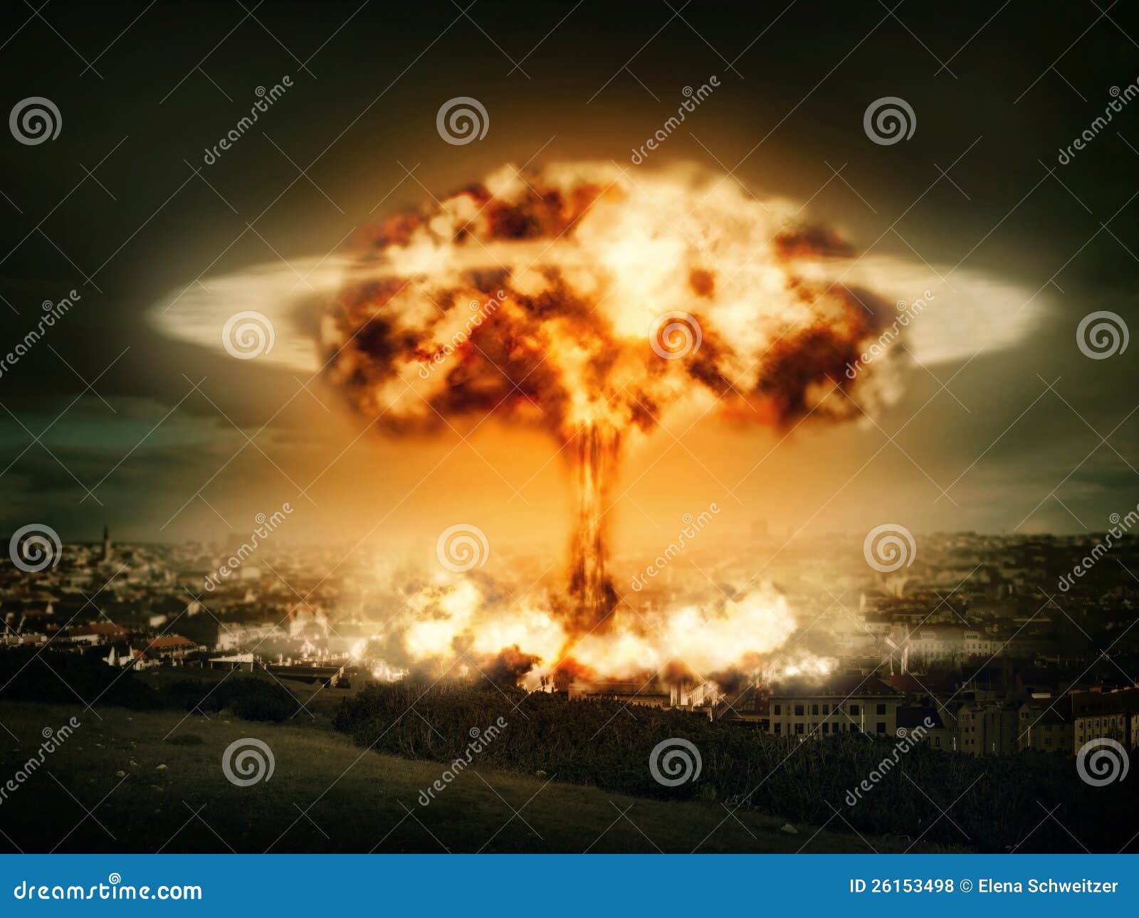 Explosion der Atombombe stockfoto. Bild von krieg, explosion - 26153498