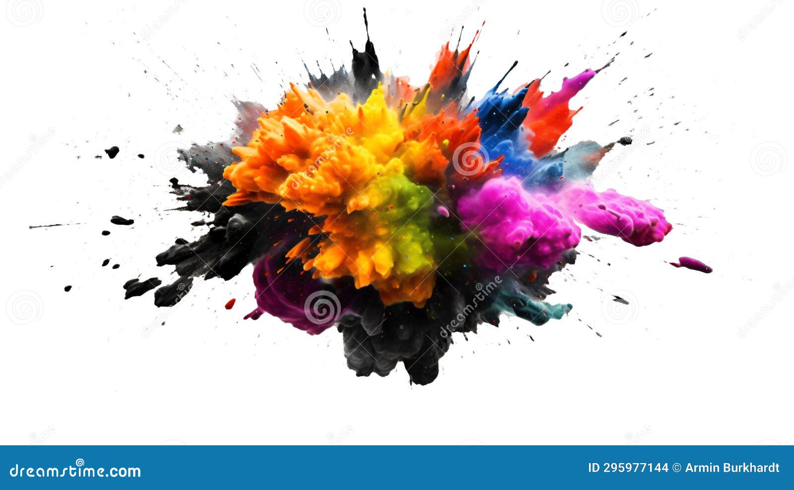 Explosion in Different Colored Flour Stock Illustration - Illustration ...