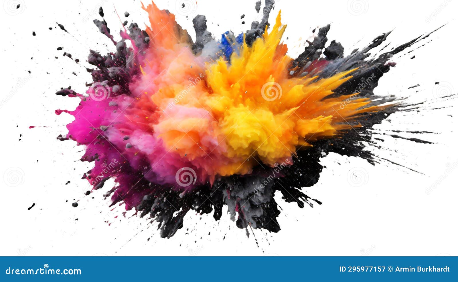 Explosion in Different Colored Flour Stock Illustration - Illustration ...