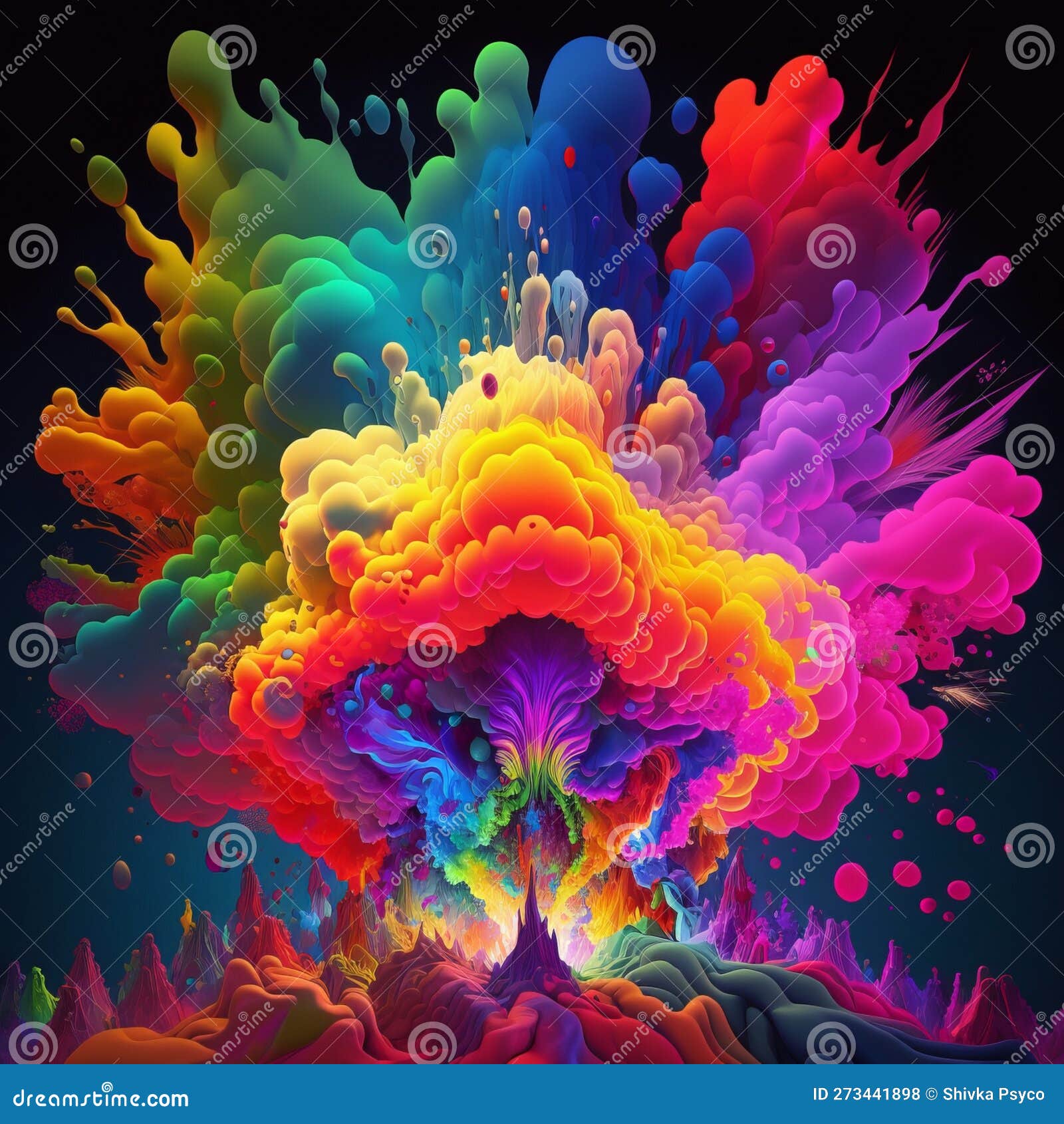 Explosion of Different Colors Generative AI Stock Illustration ...
