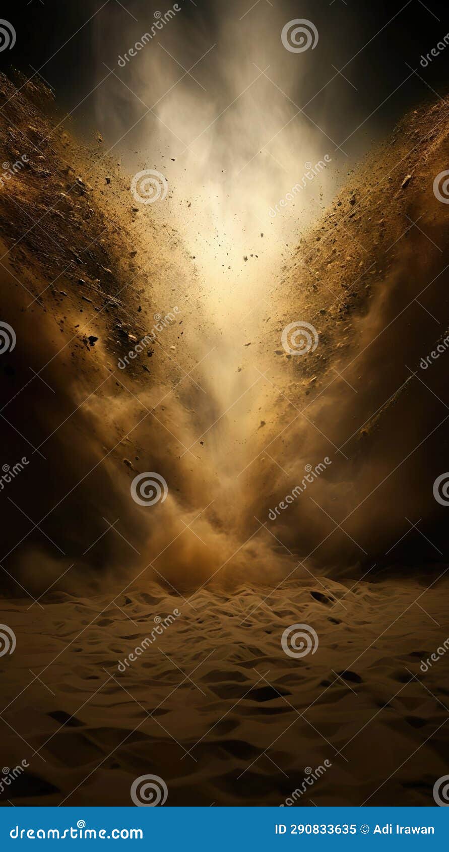 An explosion of dust stock illustration. Illustration of ground - 290833635