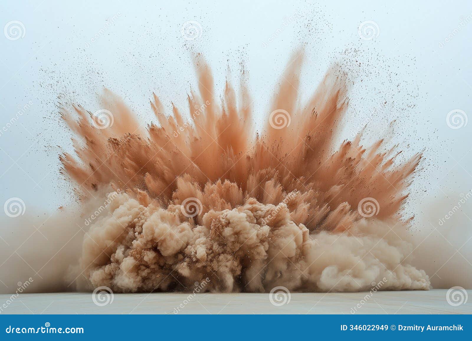 An Explosion of Dust and Soil Isolated on a White Background Stock ...