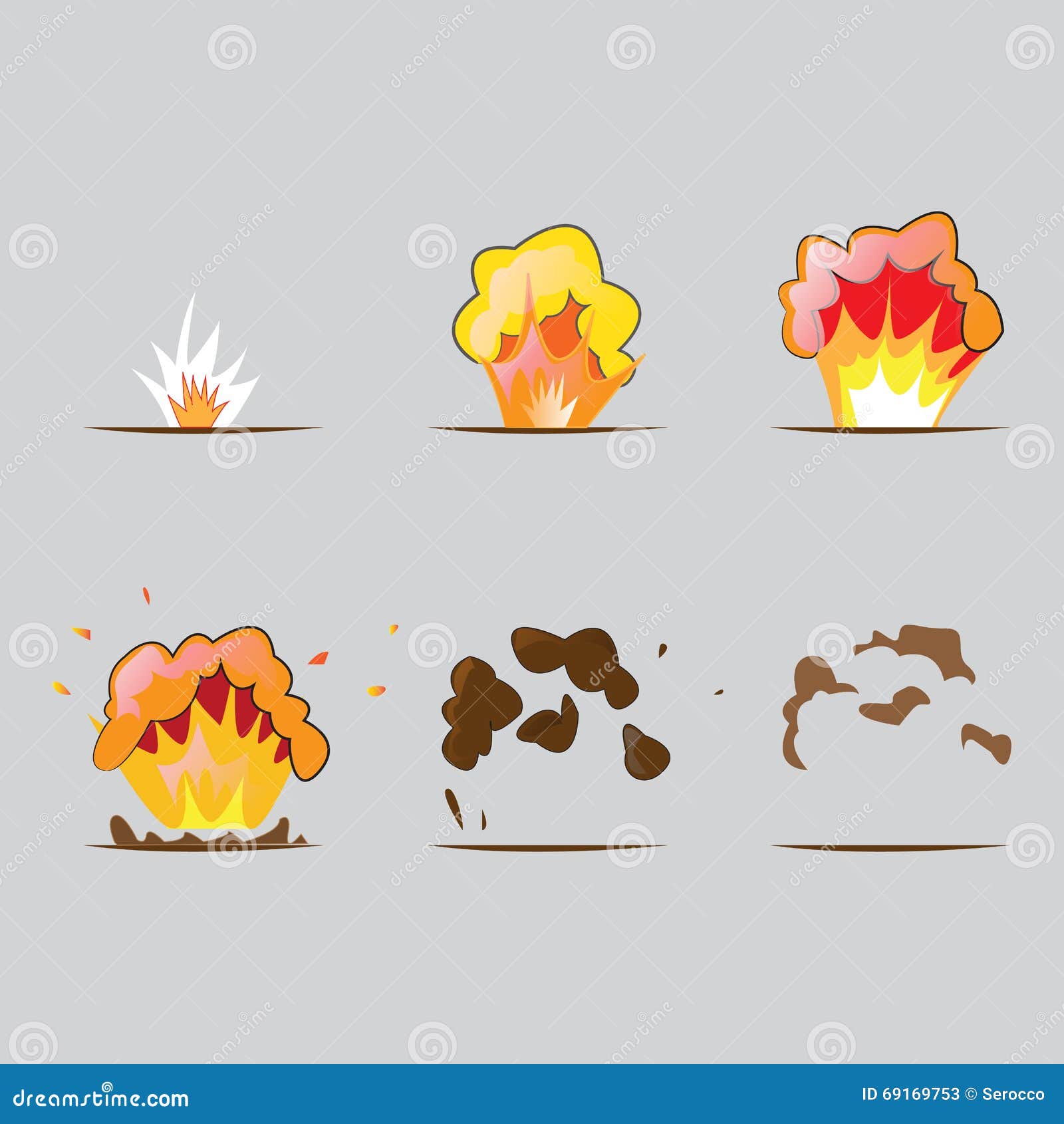 Explosion Effect in Cartoon Style. Stock Vector - Illustration of ...