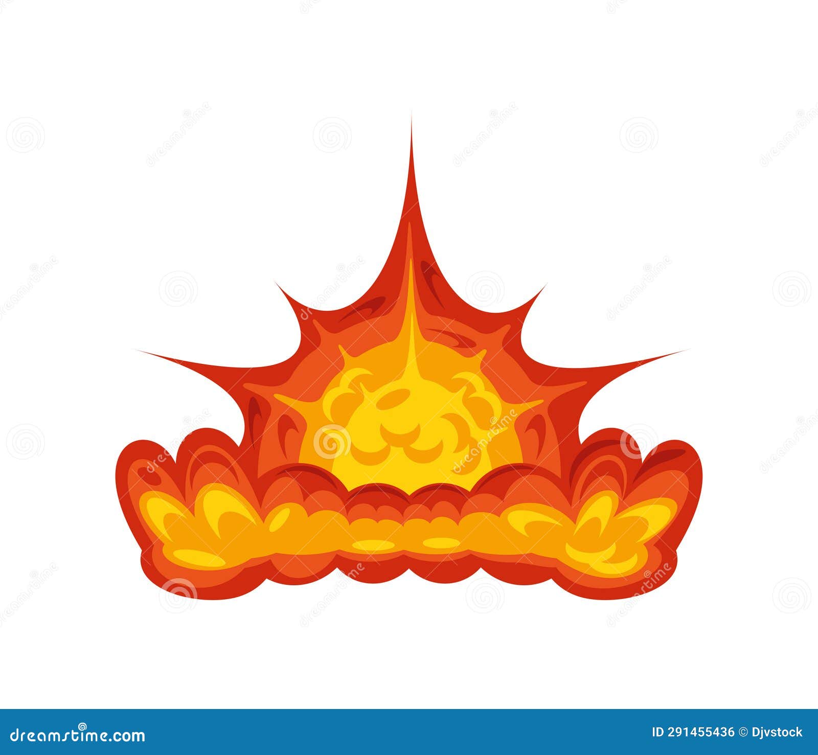 Explosion effect fire icon stock vector. Illustration of orange - 291455436