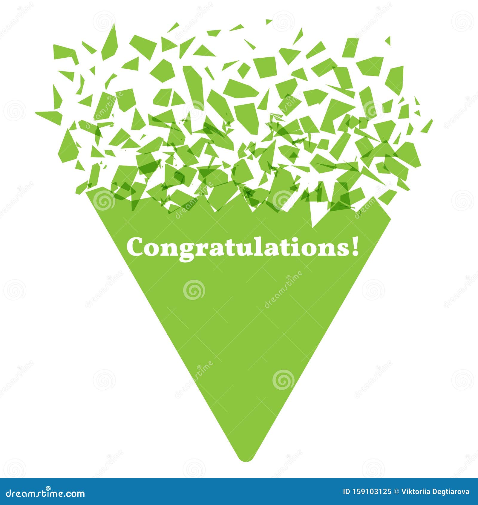 Explosion Effect. the Geometric Figure of a Green Triangle Explodes ...