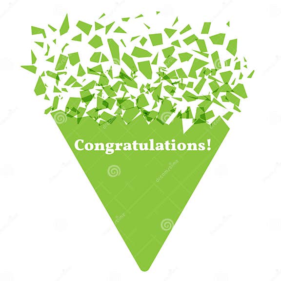 Explosion Effect. the Geometric Figure of a Green Triangle Explodes ...