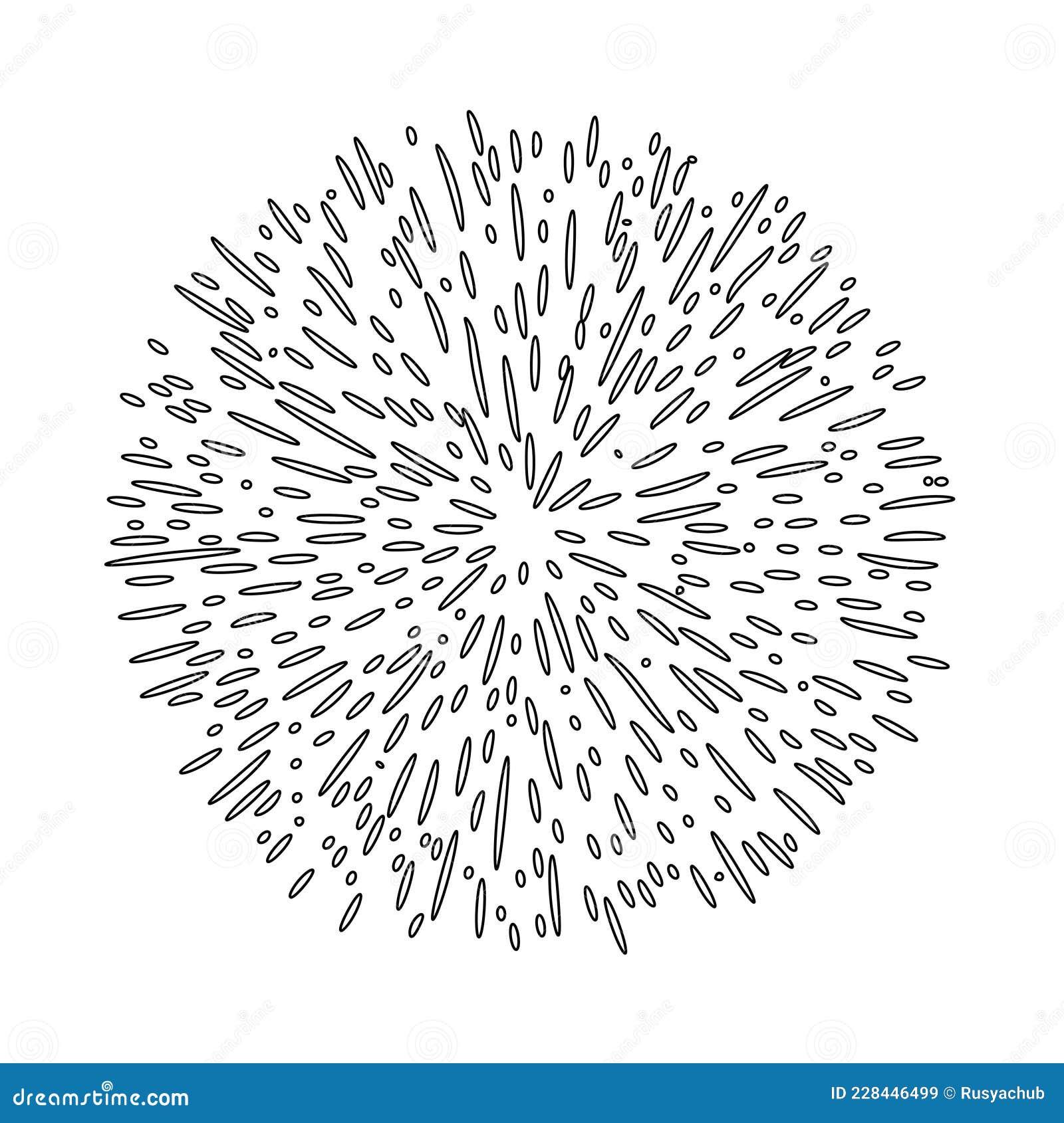 Explosion Effect of Random Radial Black Thin Lines on a White ...