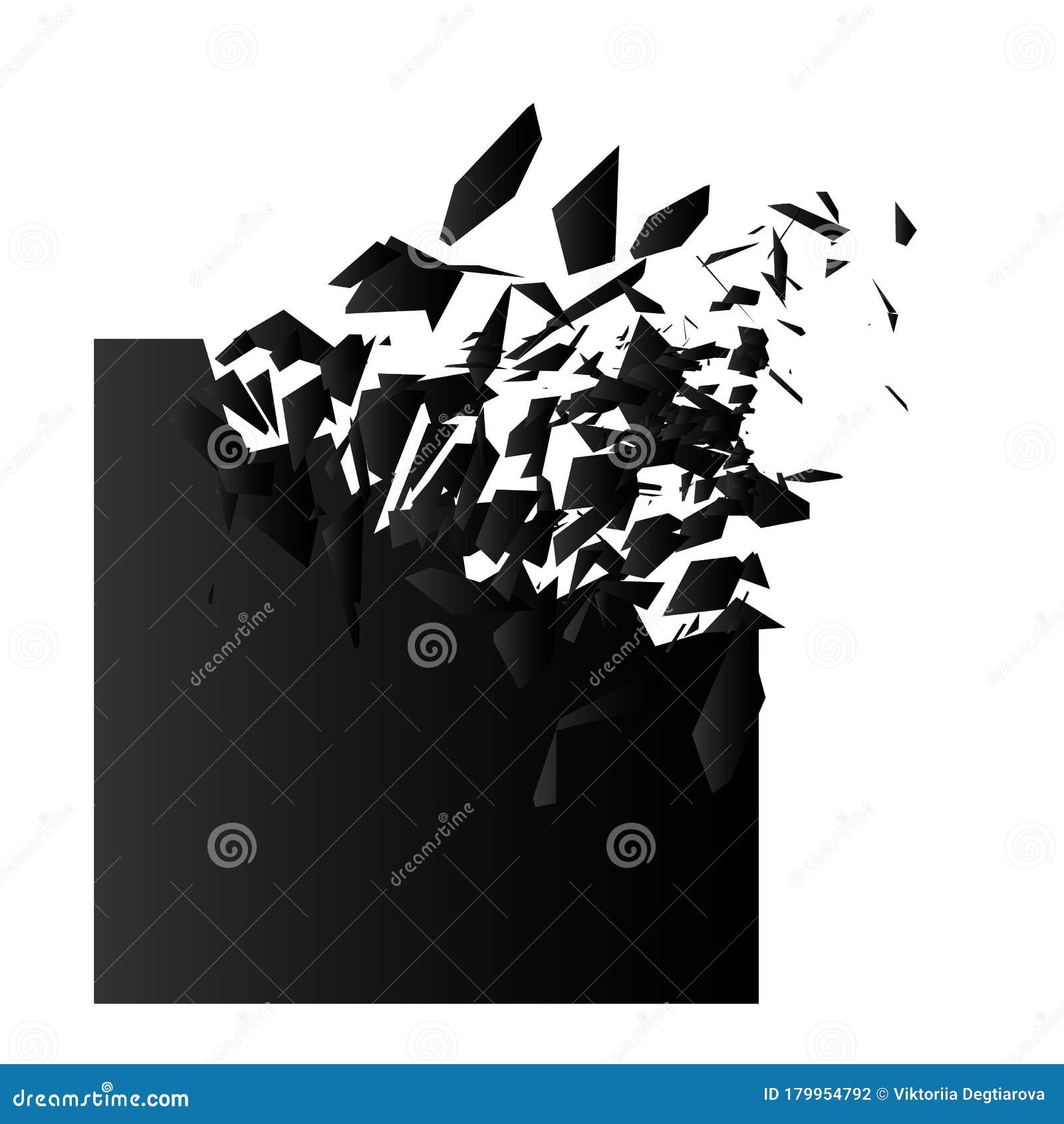Explosion Effect. Shatter Triangle. Banner with Place for Text Stock ...