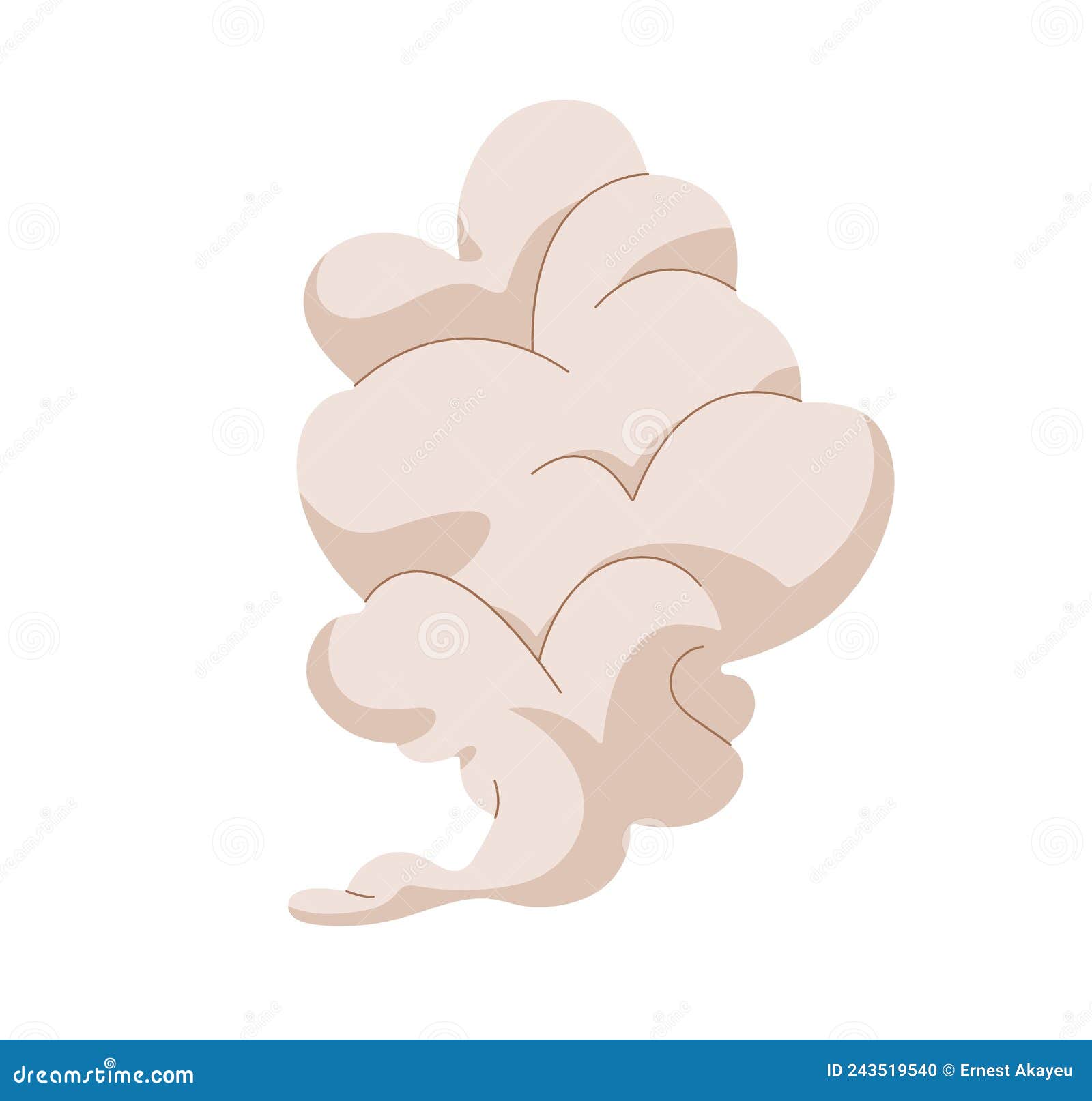 Explosion Effect with Smoke, Dust and Fume Puff. Exploding Bomb ...