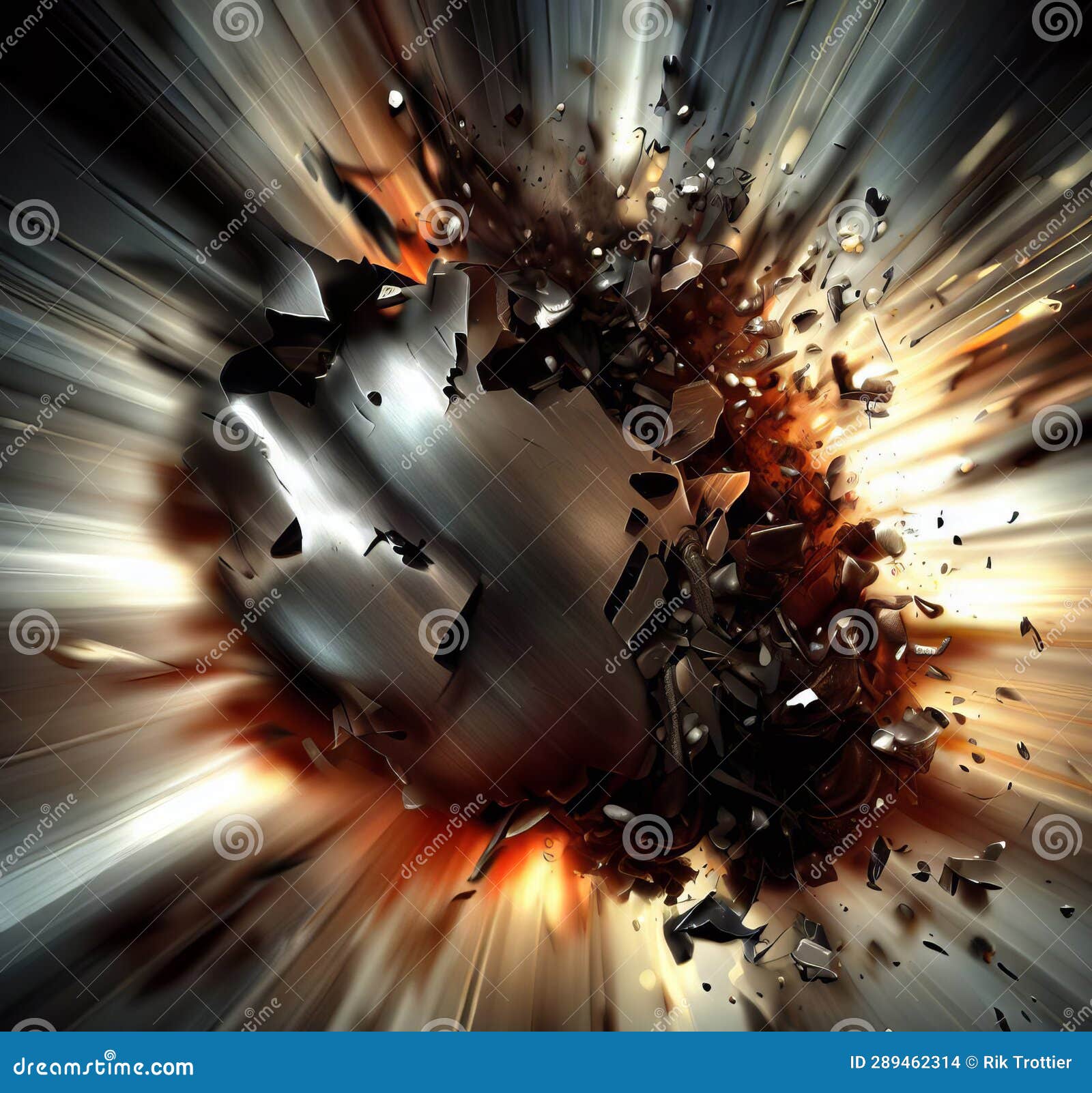 Violent impact metal stock illustration. Illustration of high - 289462314