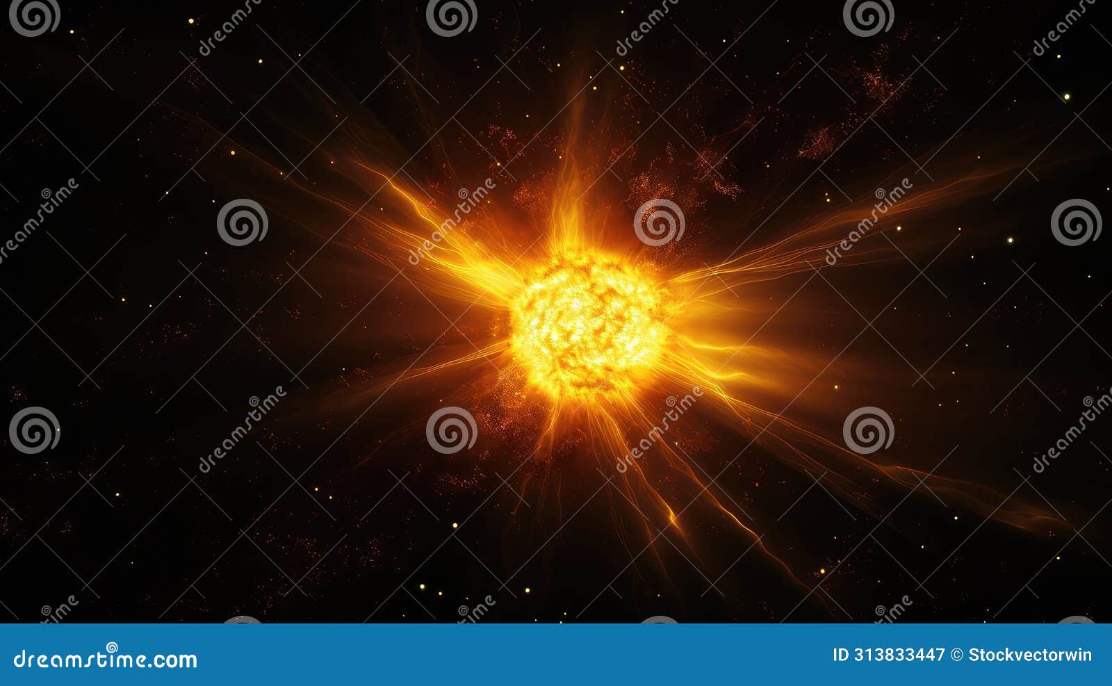 Explosion exploding sun stock illustration. Illustration of radiant ...