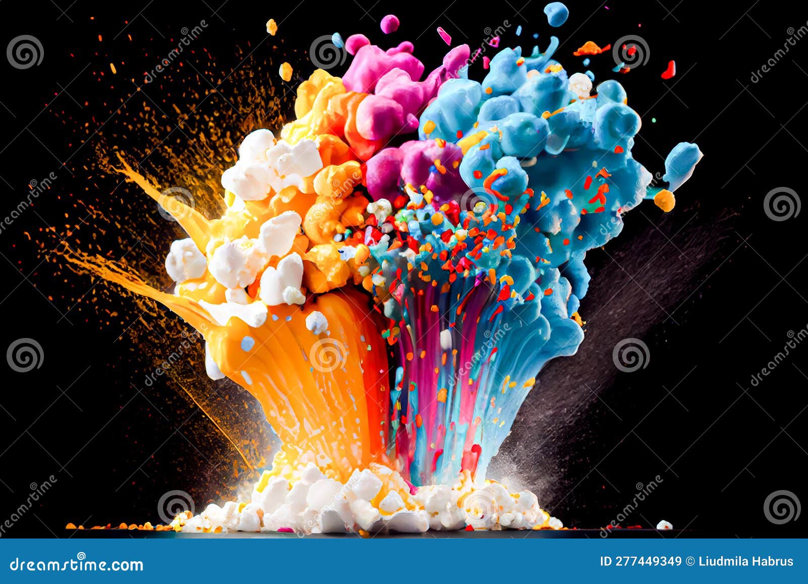 Pop Colored Popcorn Bowl, Texture Background Royalty-Free Stock ...