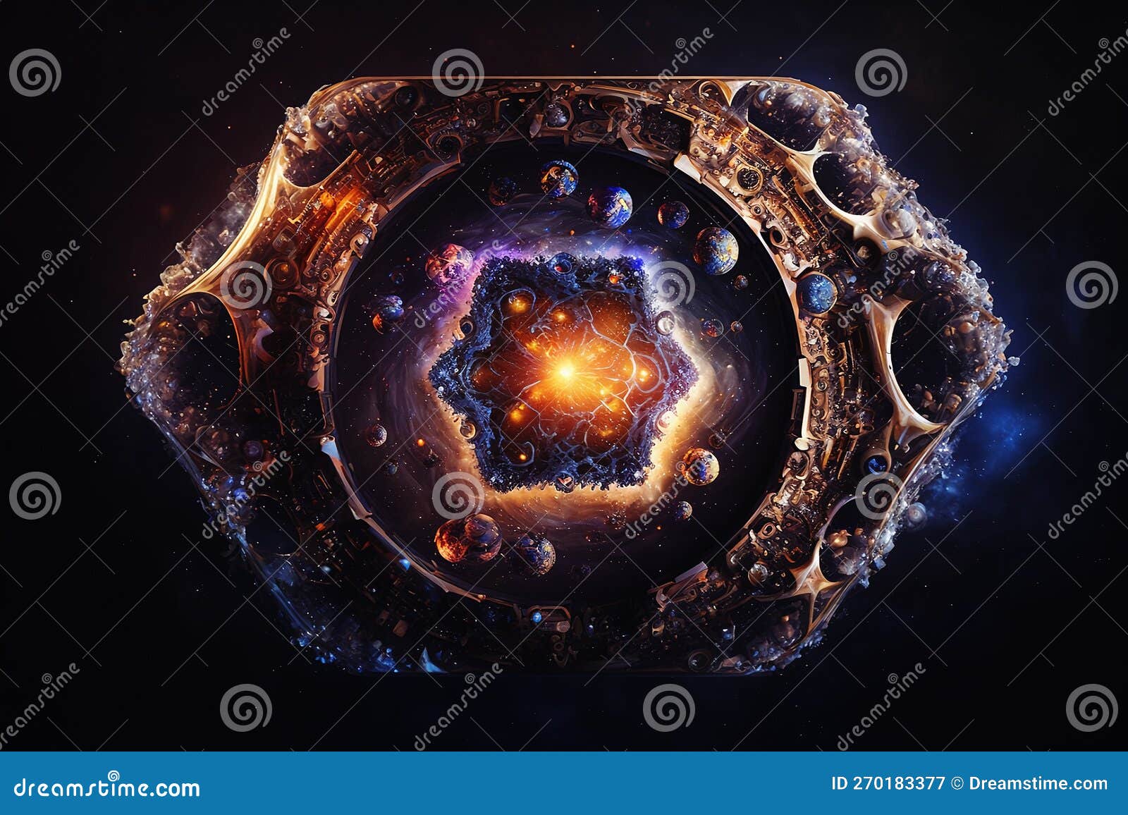 Explosion of Fantasy Planet in Open Space Stock Illustration ...