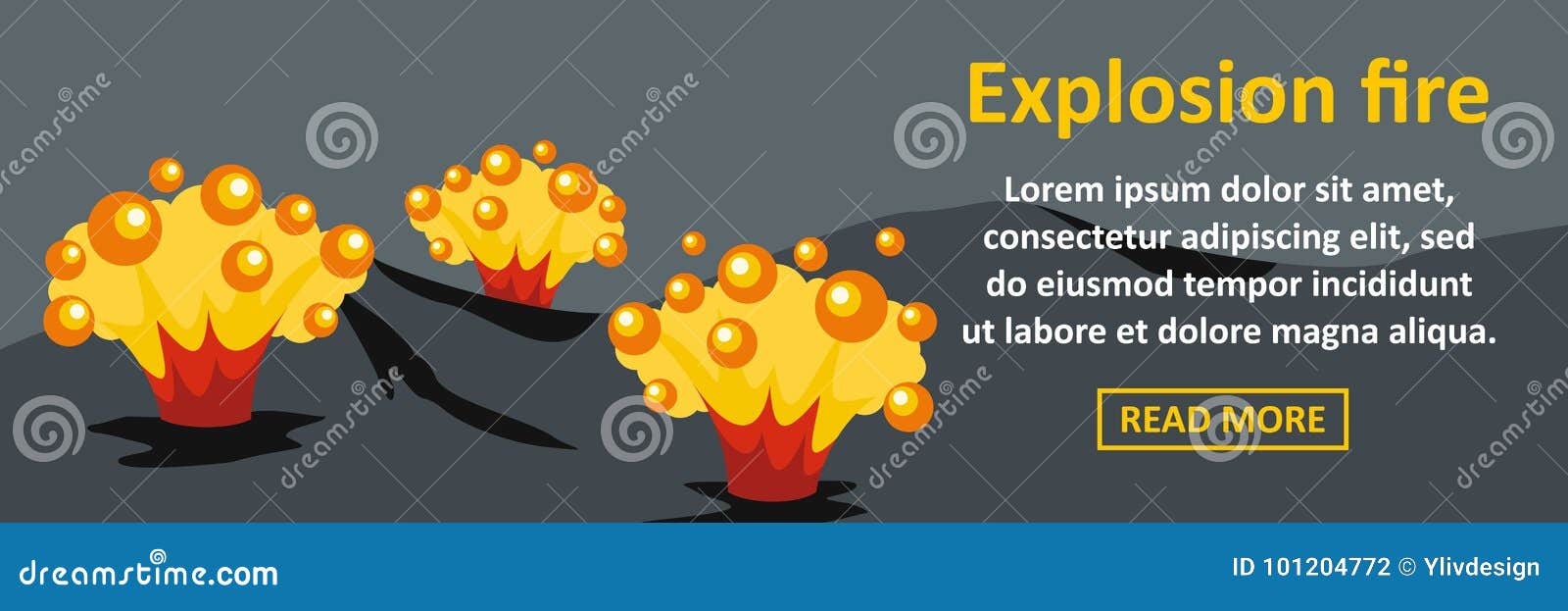 Explosion Fire Banner Horizontal Concept Stock Vector - Illustration of ...