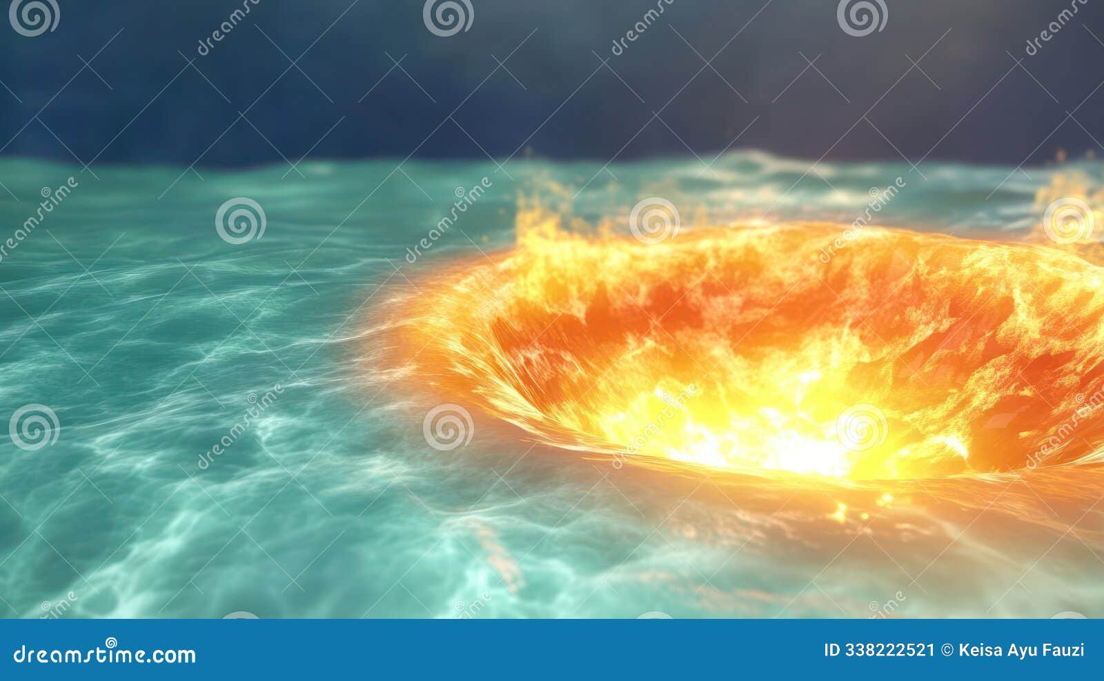 An Explosion of Fire Emerging from Water, Creating a Dramatic Visual ...