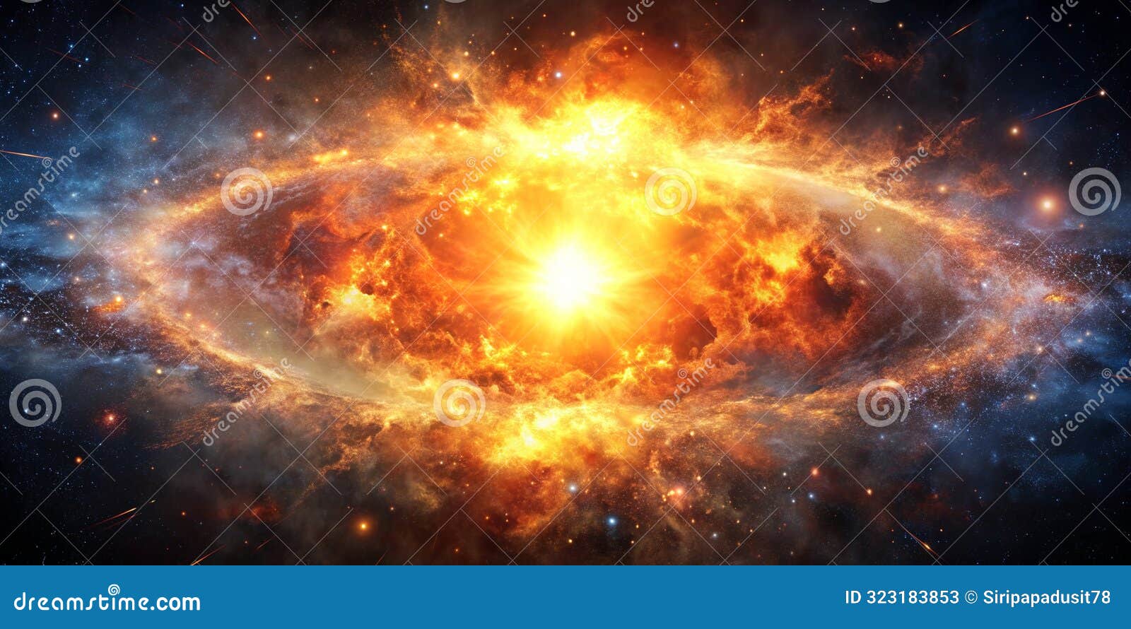 Explosion of Fire Flames Galaxy Dark Black Background AI-Generated ...