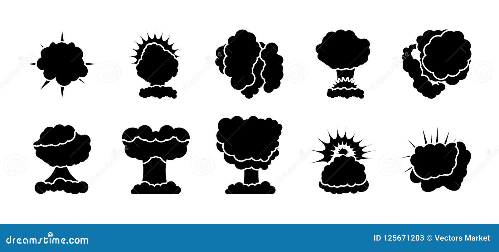 Explosion Glyph Vector Icons Stock Illustration - Illustration of ...