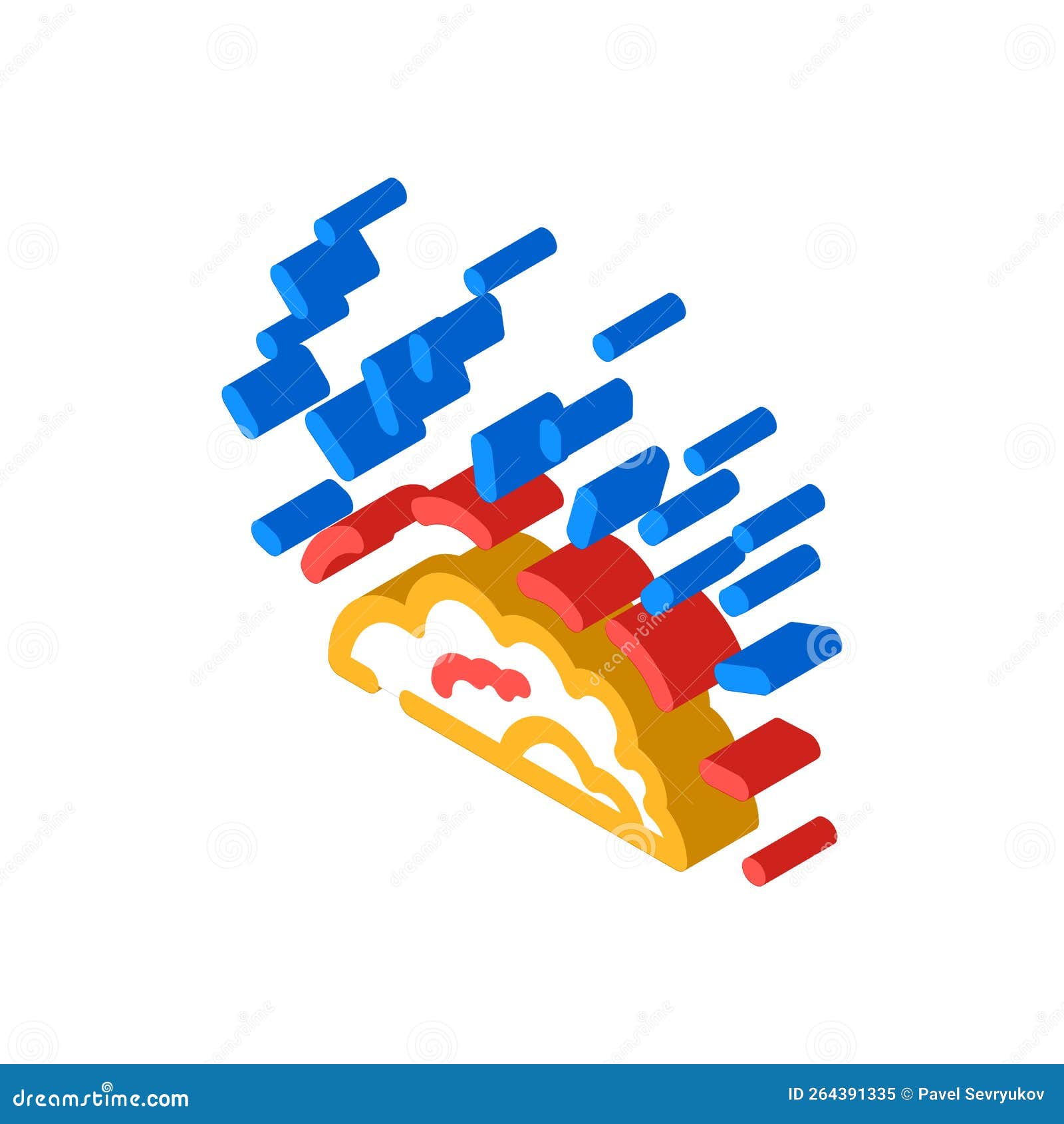 Explosion Fire Isometric Icon Vector Illustration Stock Vector ...