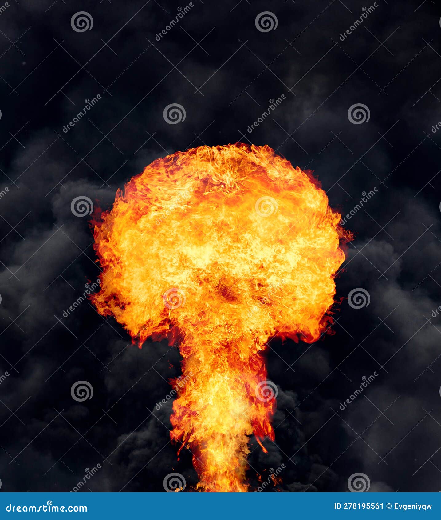 Explosion - Fire Mushroom. Mushroom Cloud Fireball from an Explosion ...