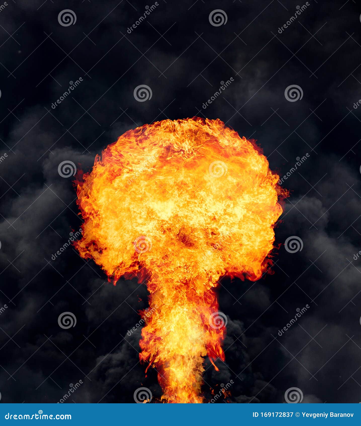 Explosion - Fire Mushroom. Mushroom Cloud Fireball From An Explosion ...