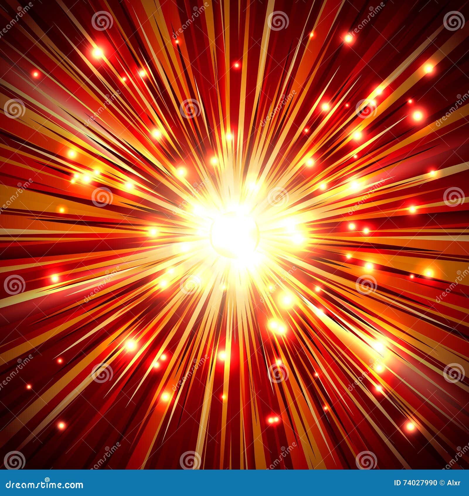 Explosion Fire Spark Particle Ray Beam Light Background Stock Vector ...